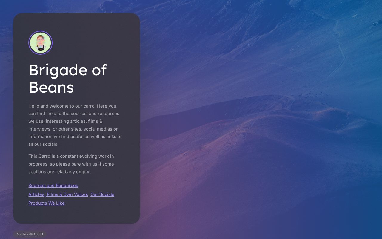 Brigade of Beans Card